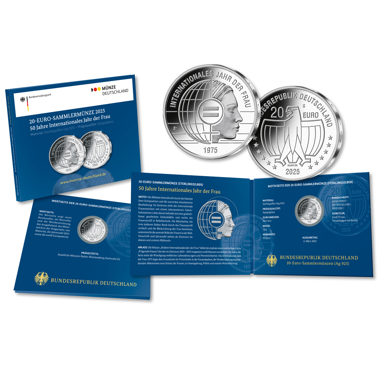 20 euro collector coin 2025 "50 Jahre Internationales Jahr der Frau ...